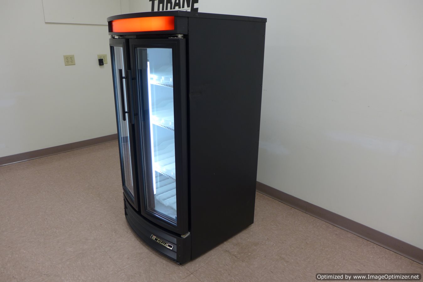 True GDM-14RF-LD LED Black Glass Pop Refrigerator Cooler Radius Front 2014